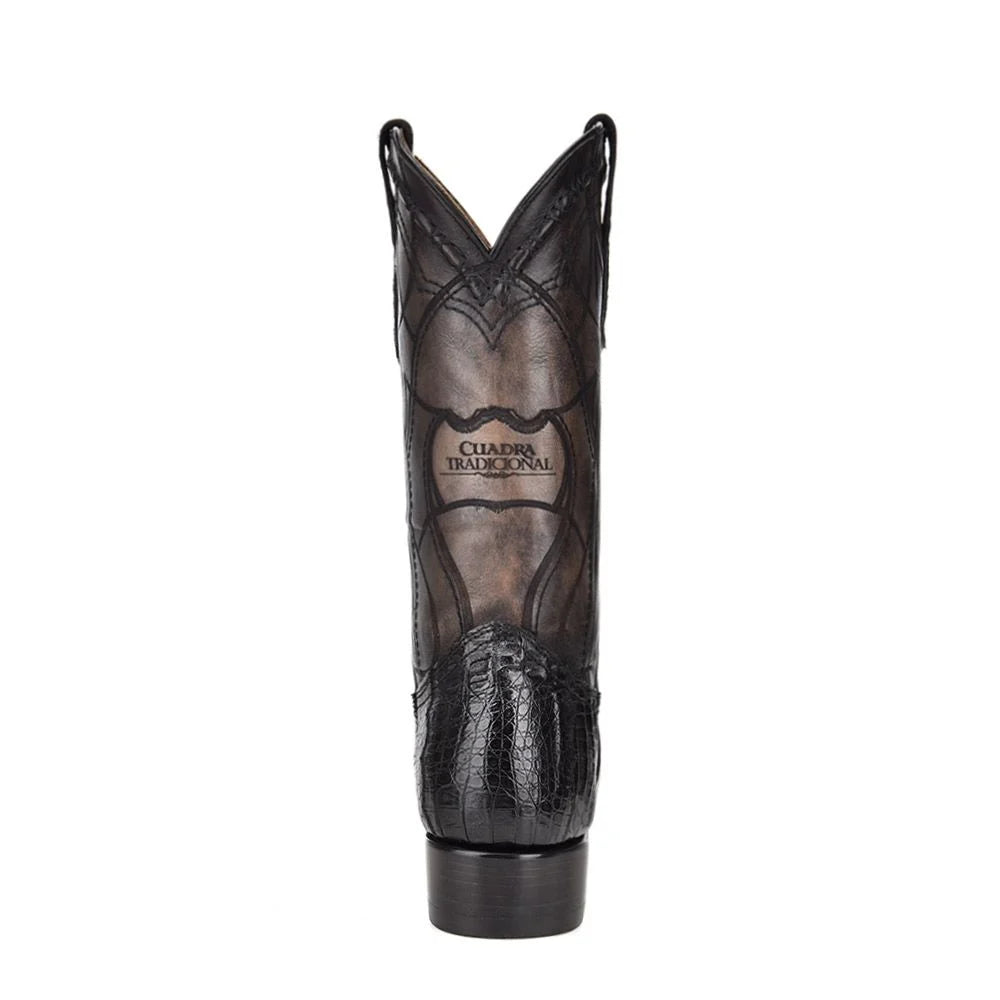 Engraved cayman leather western boots – El Mercadito Boots