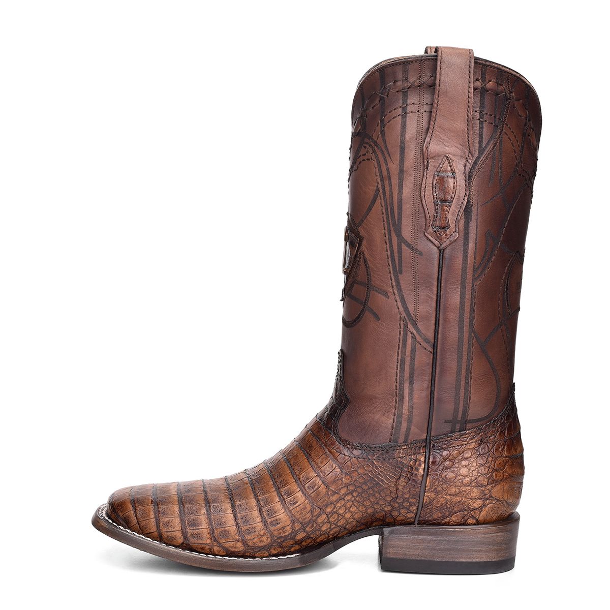 Engraved Maple exotic leather cowboy boots – El Mercadito Boots