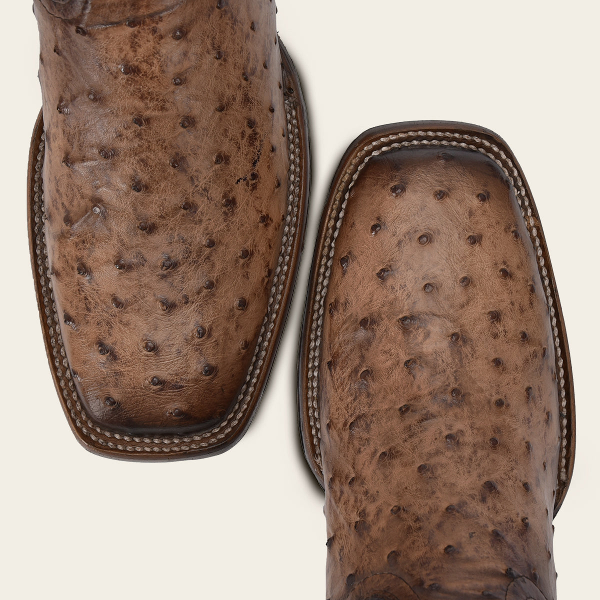Cuadra Honey Brown Ostrich Embriodery & LAser & Woven Square Toe – El ...