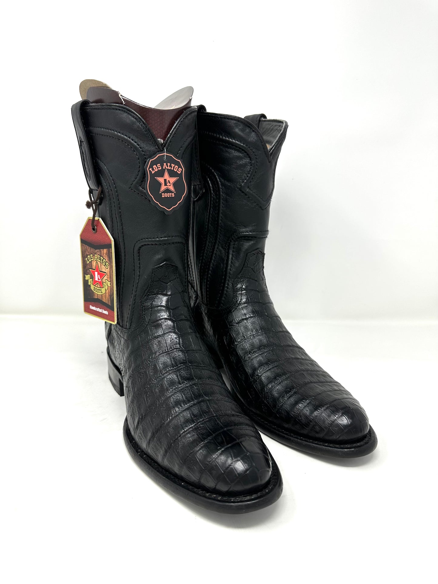 Men’s Roper Black Caiman Boot – El Mercadito Boots